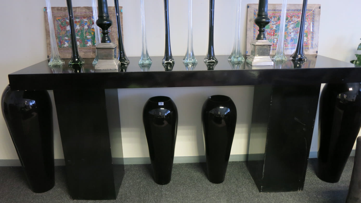 Lot 40 – Dismantlable Opera Cocktail Tables (Black) (220cmx 60cm x 111 ...