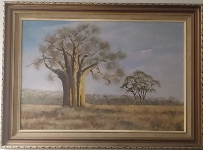 Lot 59 – Signed Original Oil Painting on Board Depicting a Baobab in ...