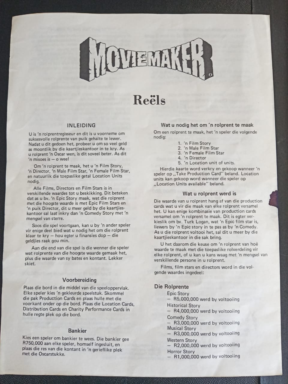 Lot 30 - Vintage Movie Maker Board Game - Grand Oak Auctions