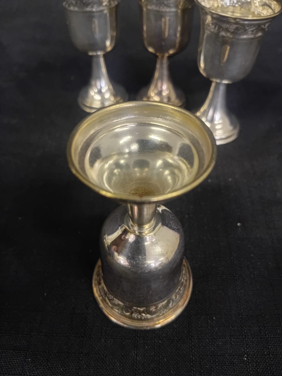 Lot 5 - Set of Four Silver Plated Kiddush Cups - Grand Oak Auctions