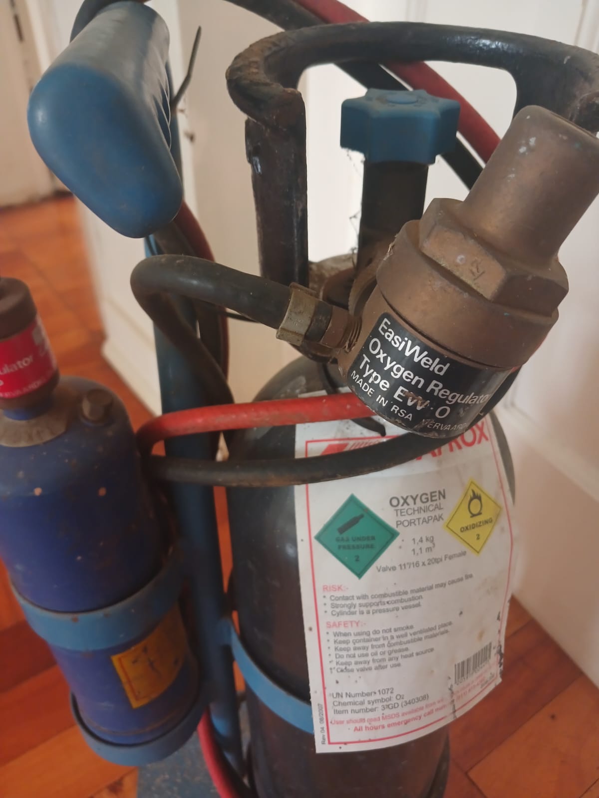 Lot 81 – Oxygen & Acetylene Tanks with Welding Torch, Hoses, Regulators ...