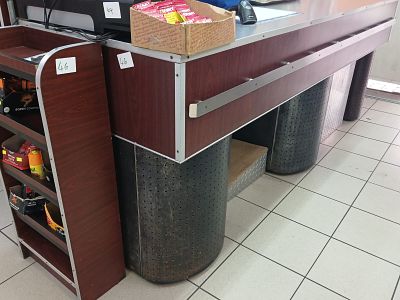 Lot 46 - Till Counter with Small Display Shelf - Grand Oak Auctions