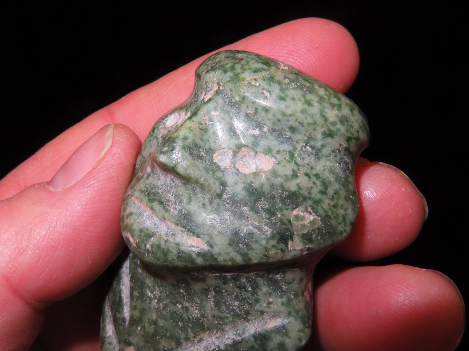 Lot 218 - 3" Pre-Colombian Jade Human Effigy | Heartland Artifact Auctions