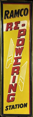Lot 222 - Ramco Repowering Gas Station Vertical Metal Sign | Holler ...