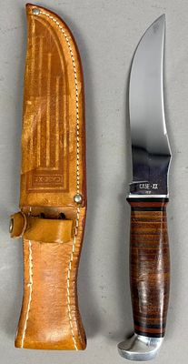 Lot 209 - Vintage Case XX Hunting Knife w/Leather Sheath | Holler ...