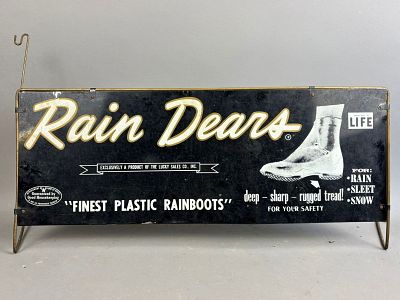 Lot 81 - 50s SST Rain Dears Boot Display Rack Sign Topper | Holler ...