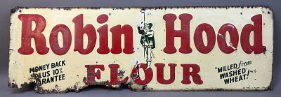Lot 187 - Vintage SST Robin Hood Flour Advertising Sign | Holler ...