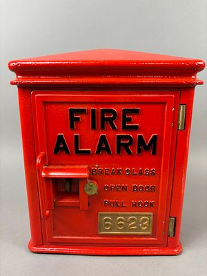 Lot 317 - Antique Cast Iron Fire Alarm Call Box Cabinet | Holler ...