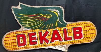 Lot 452B - Dekalb Double Sided Flying Ear Seed 63" Wood Sign | Holler ...