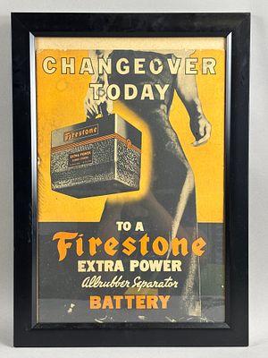Lot 320D - Changeover Today Firestone Extra Power Battery Cardboard ...