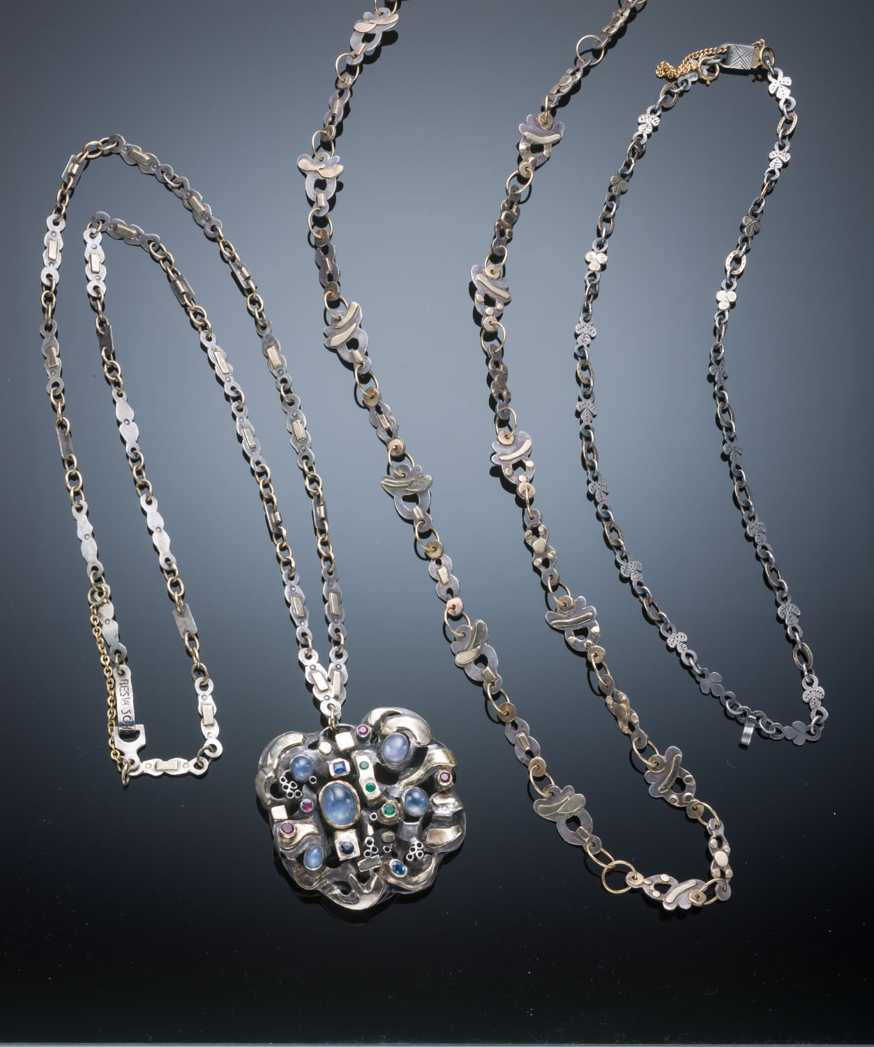 Lot 298 – THREE PIECES OF SILVER AND 14K GOLD RESIA SCHOR JEWELRY | J ...