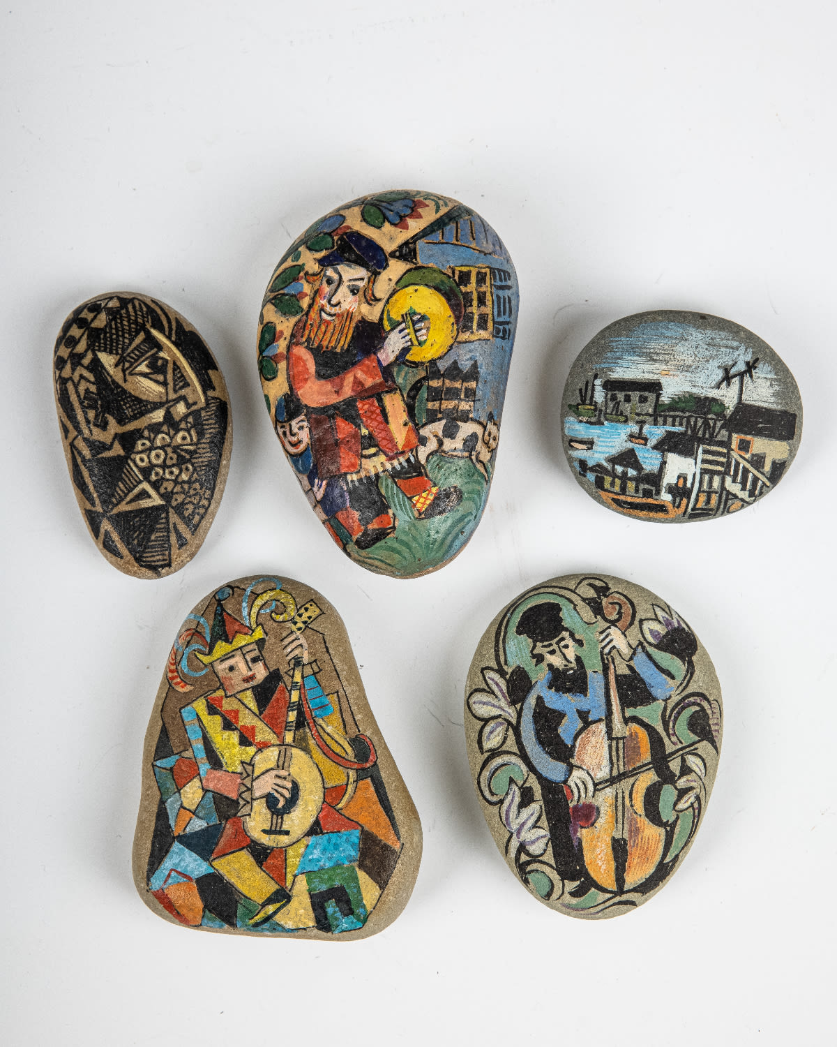 Lot 328 – A COLLECTION OF 5 PAINTED STONES BY ILYA SCHOR | J Greenstein