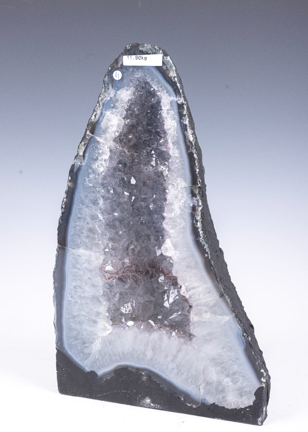 Lot 183 – A RARE LIGHT BLUE AMETHYST CRYSTAL GEODE CATHEDRAL | J Greenstein