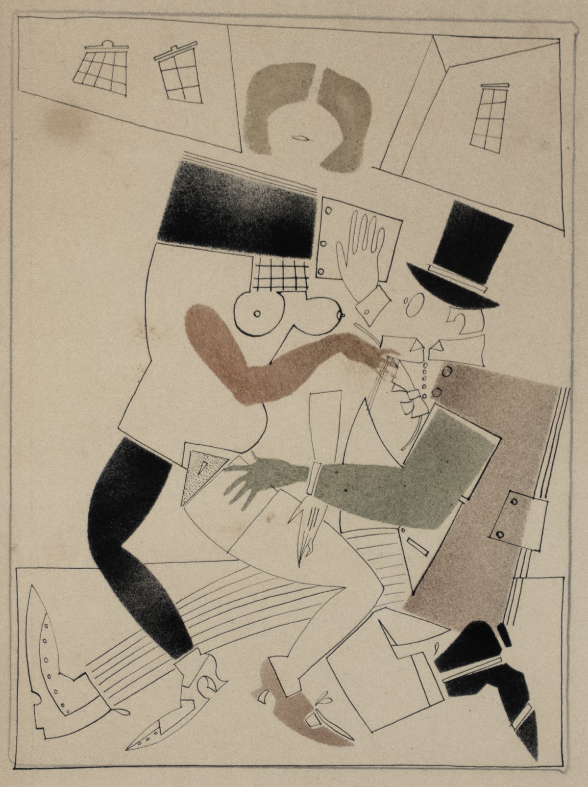 Lot 243 - Vladimir, Lebedev: Suprematistische Figuration (Erotische Szene) - Peter Karbstein ...