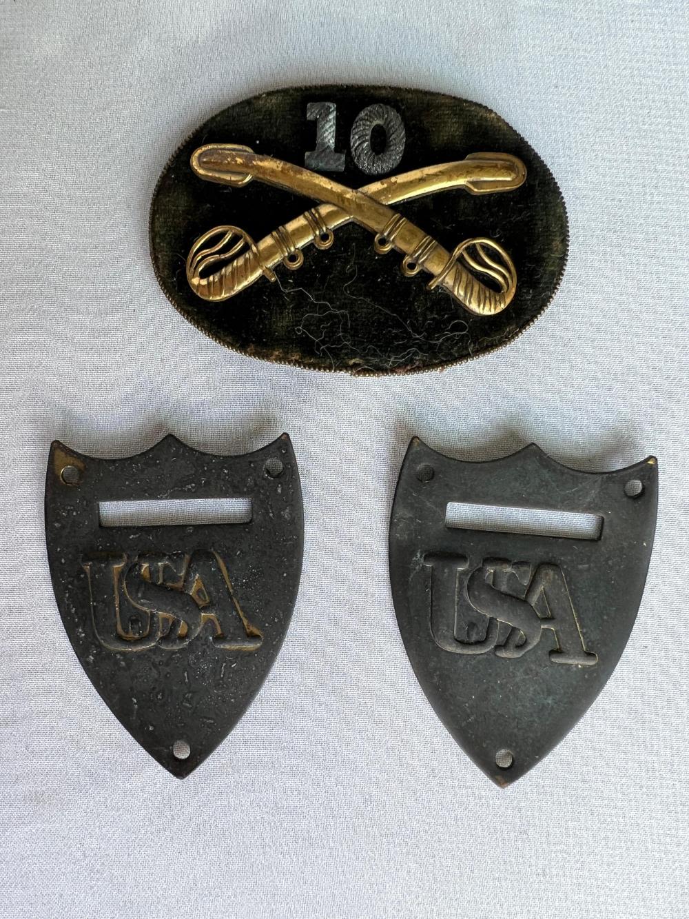 Lot 216 – Cavalry Insignia & Saddle Shields – Karlan's Arms & Antiques