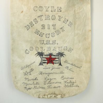 Unique WWII USS Coolbaugh Sea Bag: A Mark of Naval Heroism