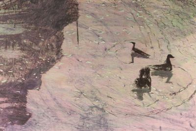 Lot 439 - Noreen Mallory Monotype Ducks on River Landscape - Kavanagh ...