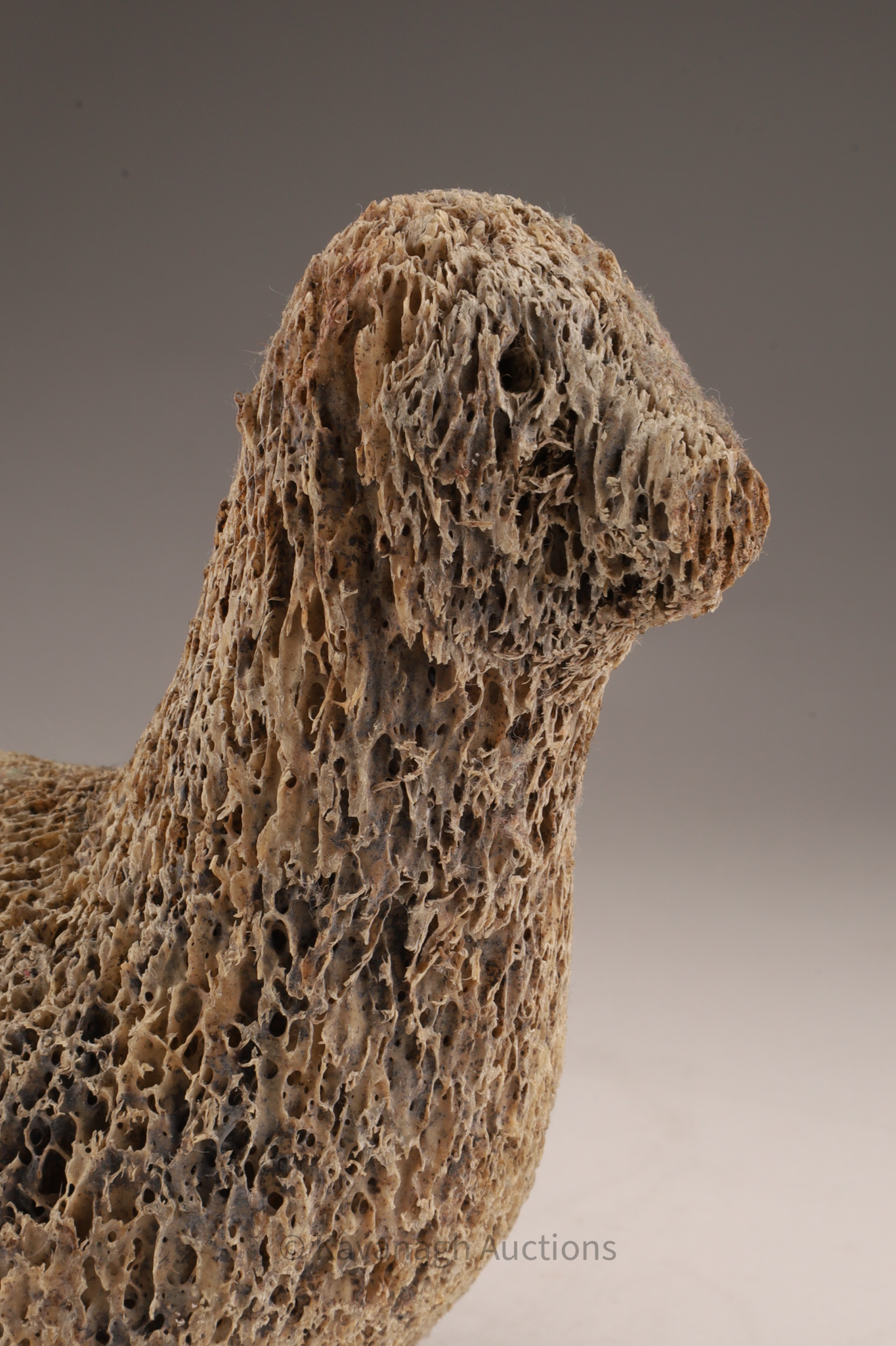 Lot 1 - Inuit Fossilized Whale Bone Carving Bird Form - Kavanagh Auctions