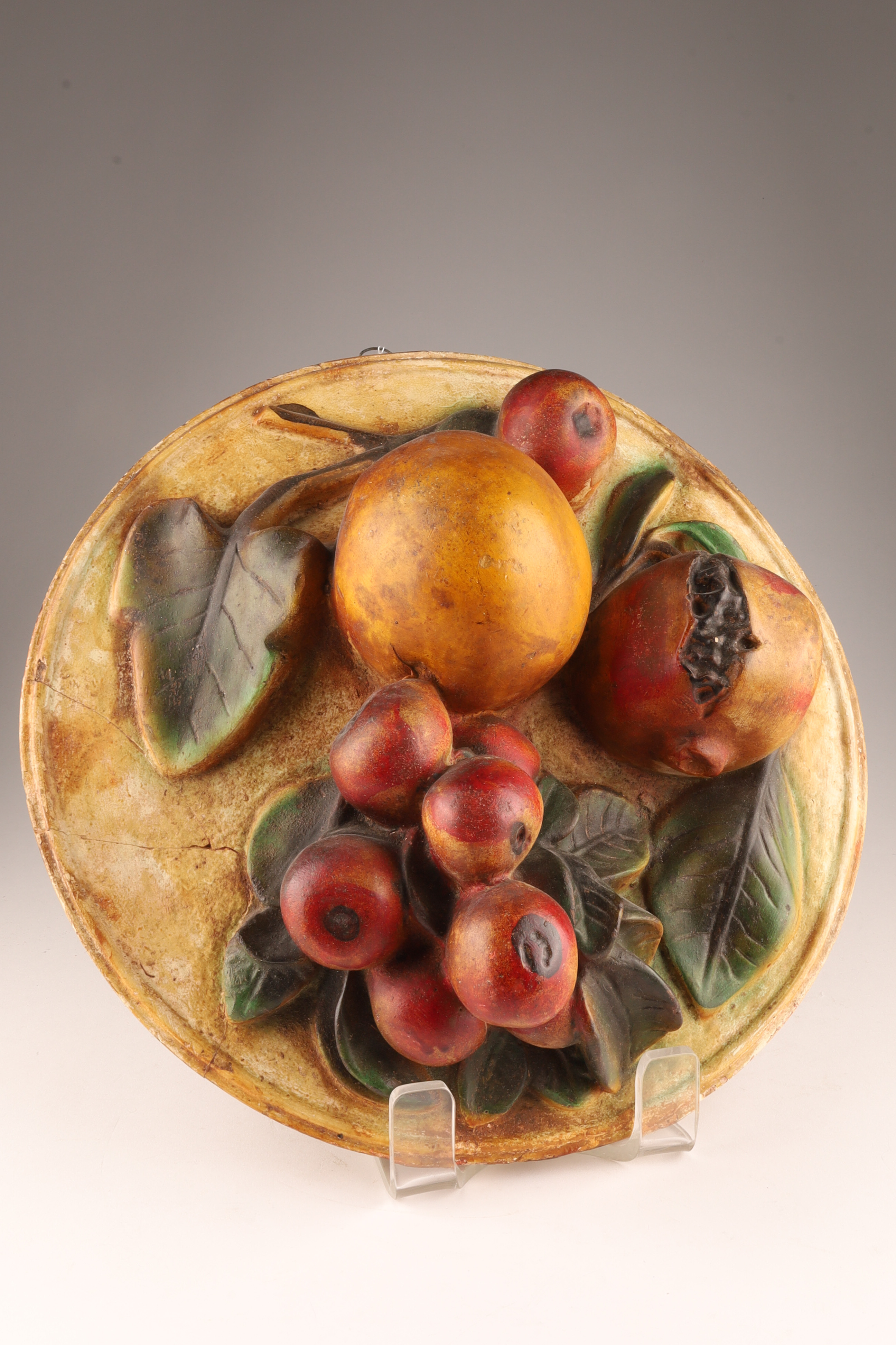 Lot 181 - Antique Plaster Fruit Wall Hanging Centrepiece, Trompe-L'oeil ...