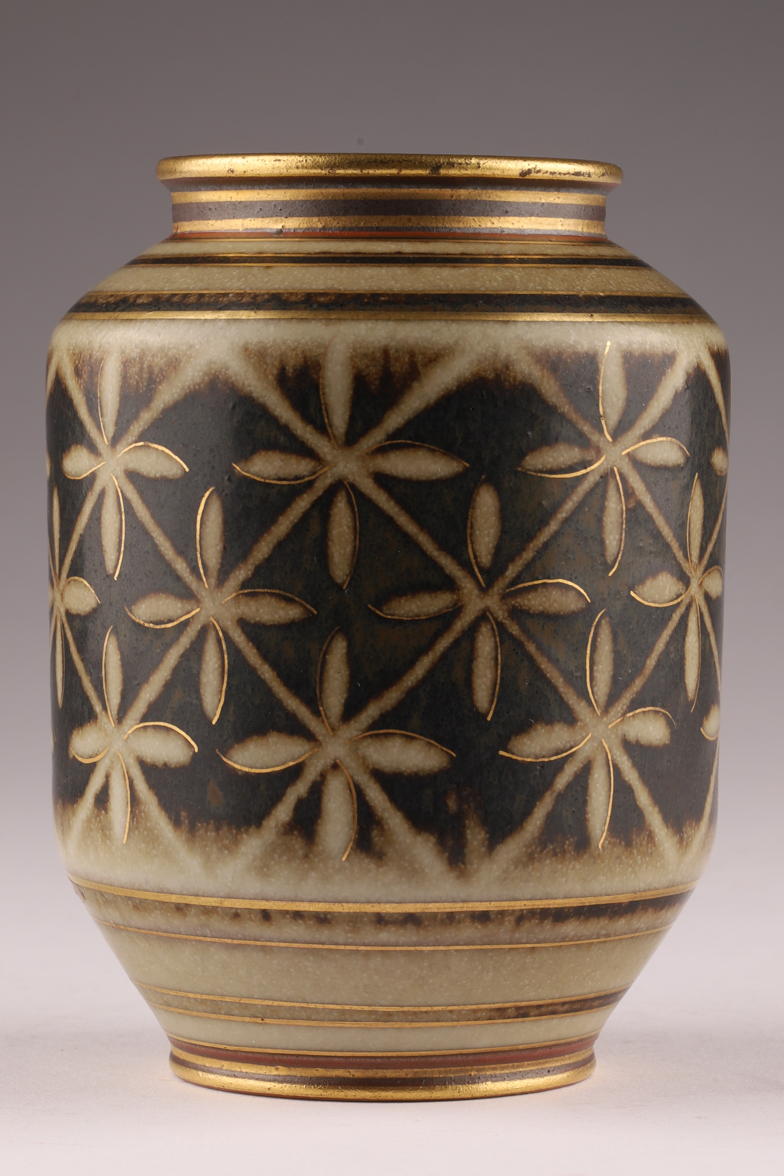 Lot 152 - Gunnar Nylund Rorstrand Flambe Vase with Gold Accents Art ...