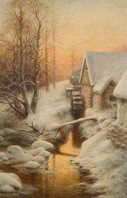 Lot 154 - Joseph Farquharson (Scottish, 1846-1935) 'The Silent Mill ...