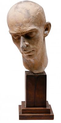 Lot 53 - Cast Cement Portrait Head | Leonard Auction Company