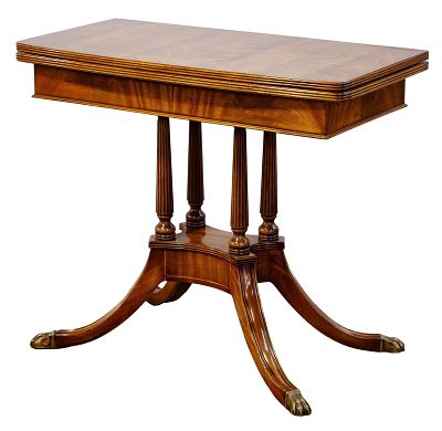 Lot 42 - Sheraton Style Mahogany Game Table | Leonard Auction Company