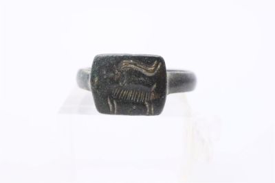 Lot 177 – Medieval Seal Ring with Ibex 10th-12th Century AD – Life Antiques