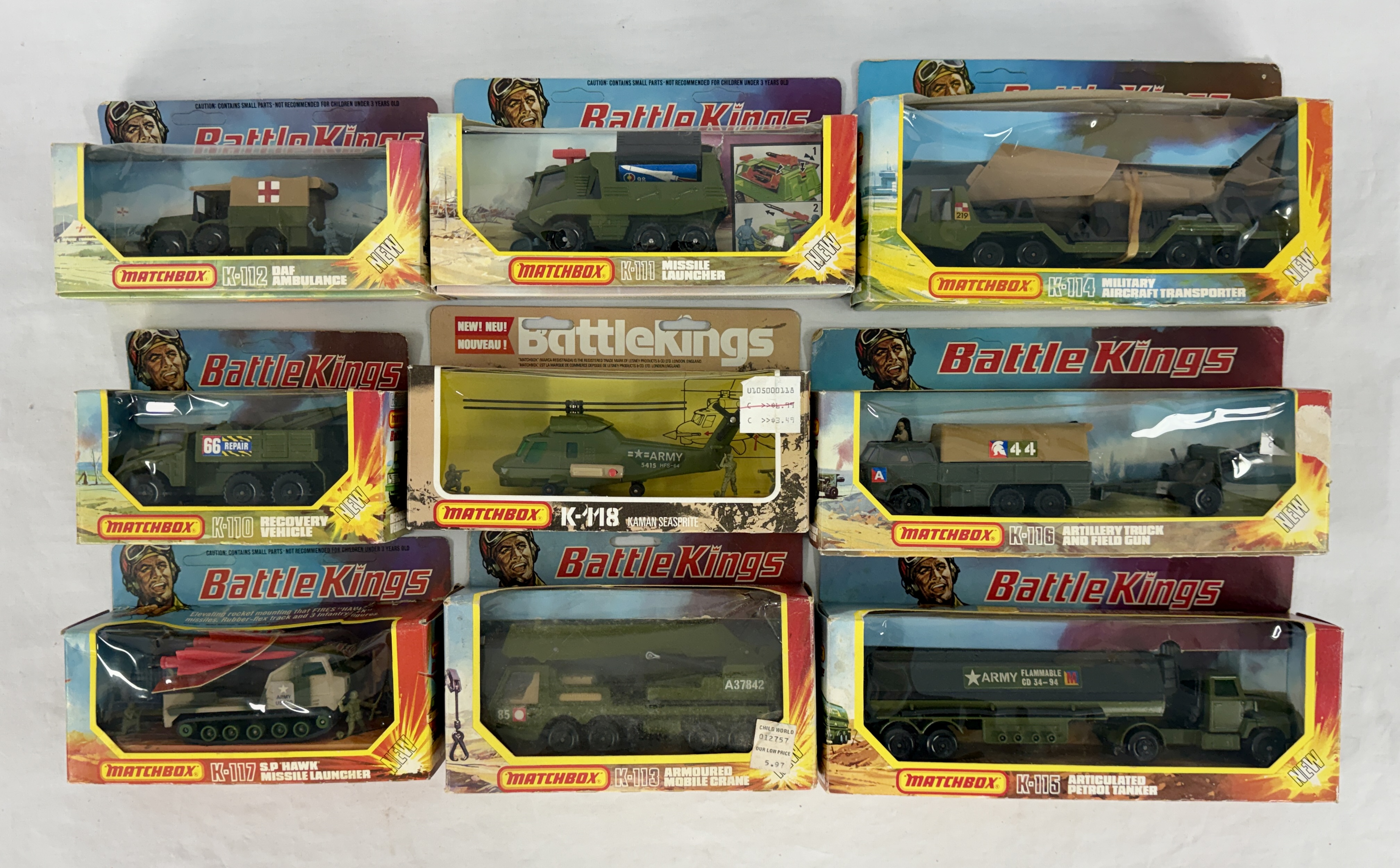 Lot 421 - A Collection of Nine Boxed Matchbox Battle Kings Military ...