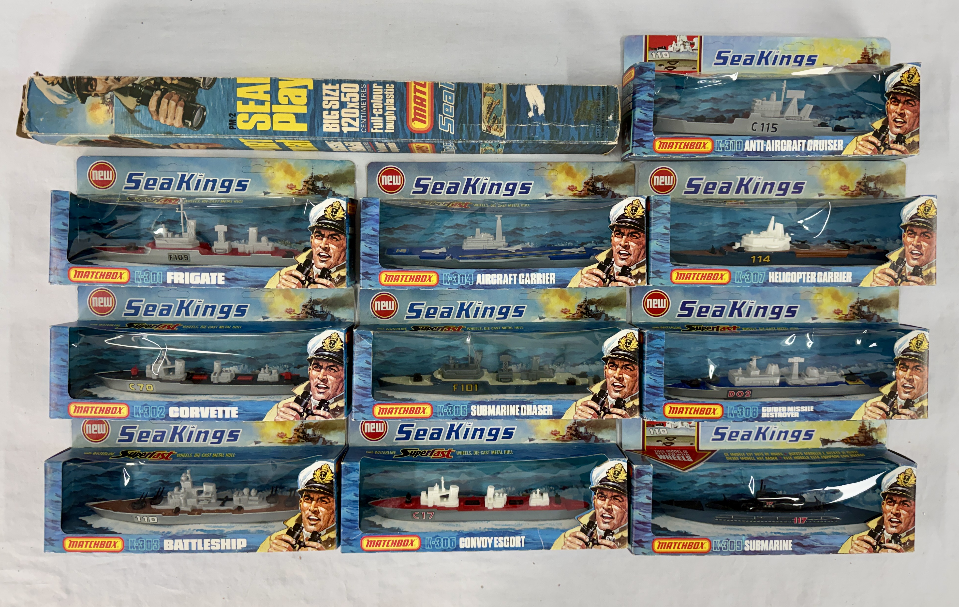 Lot 422 - Matchbox Sea Play Mat and Ten Sea Kings Superfast Toy Ships ...