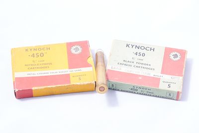 Lot 799 - KYNOCH .450 EXPRESS ROUNDS, 5 OF FULL NITRO AND 6 OF BLACK ...