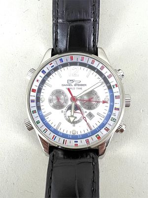 Lot 70a - Daniel Steiger World Time Watch with Flag Markers | Magna ...