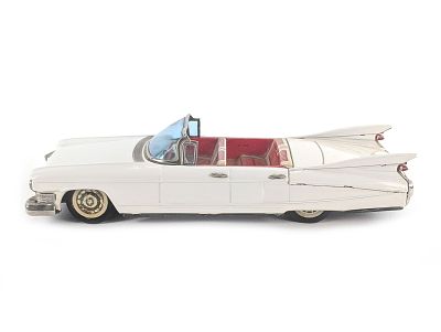 Lot 489 - Japanese Tin Litho White Cadillac Convertible Friction Car ...