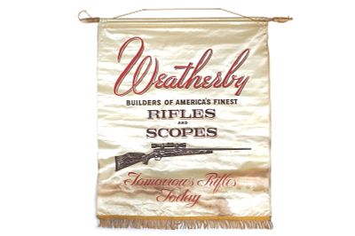 Lot 87C - Weatherby Rifles and Scopes Advertising Banner | Marz Auctions