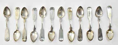 Lot 226 - 19TH C. STERLING FIDDLE-TIPPED TABLE SPOONS | McLaren Auction ...