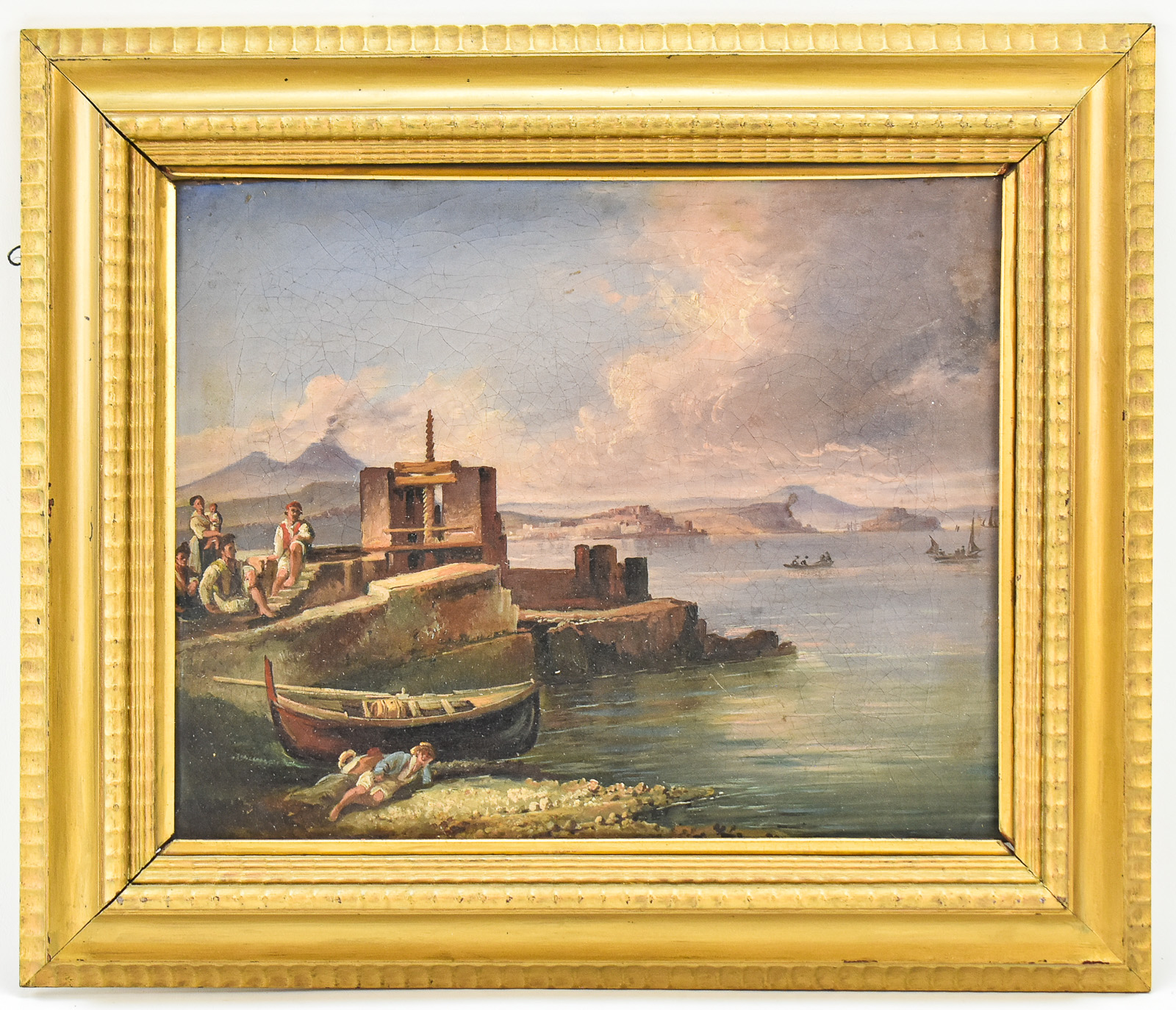 Lot 513 - NAPLES, ITALY PORT SCENE OIL ON CANVAS | McLaren Auction Services