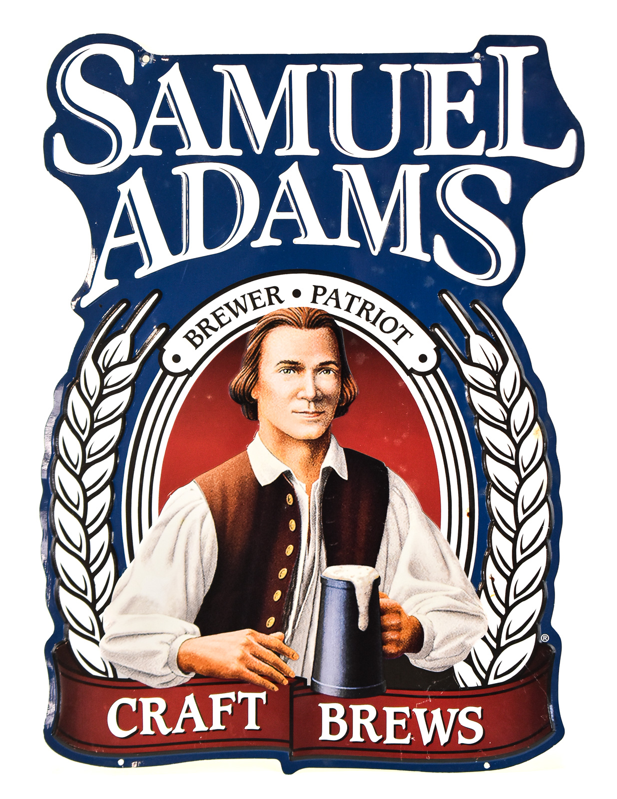 Lot 549 - SAMUEL ADAMS BEER METAL ADVERTISING SIGN | McLaren Auction ...