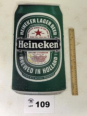 Lot 109 - HEINEKEN TIN SIGN | Mollett Auctions