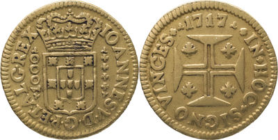 Lot 176 – D. João V – Quartinho (1200 Reis) Au 1717 – Portuscalle Numismatica