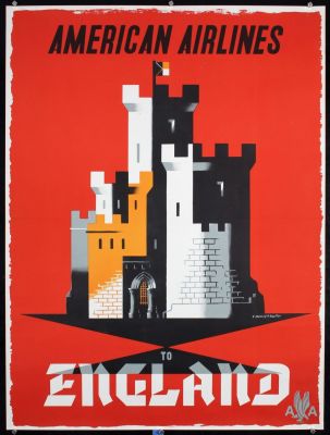 Lot 372 - Original 1940s/50s Kauffer Travel Poster AA to England ...