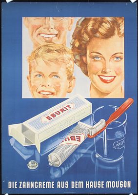 Lot 26 - Eburit (Toothpaste) by Kurt Glombig, ca. 1954 | Poster Connection