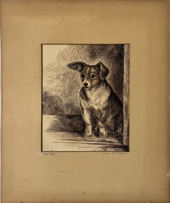 Lot 50 – Raymer, Lester (1907-1991) pen and ink drawing, “Yippy” 1944 ...