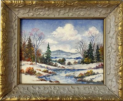 Lot 146 - Malm, Alba (1897-1986) oil on canvas board, winter scene ...