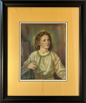 Lot 20 - Larson, Signe (1908-1993) untitled young boy, pastel on paper ...