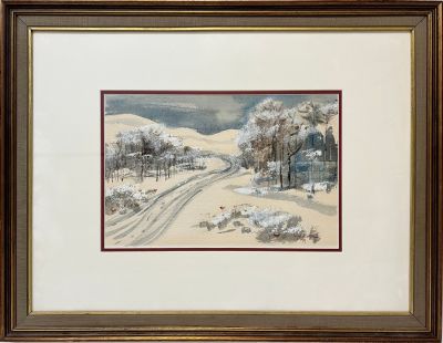 Lot 92 – Larson, Signe (1908-1993) frosty landscape, watercolor – Red ...