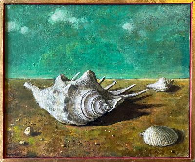 Lot 100 – Raymer, Lester (1907-1991) Untitled sea shells, 1972 oil on ...