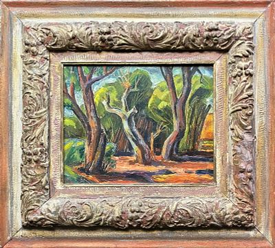 Lot 50 – Raymer, Lester (1907-1991) early landscape, oil on panel – Red ...