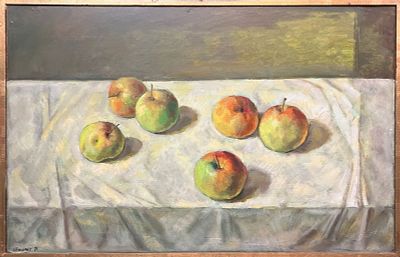 Lot 134 – Raymer, Lester (1907-1991) apple still life, oil on board ...