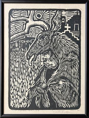 Lot 36 – Robles, Julian (1933-2023) Taos Deer Dance, linoleum cut – Red ...