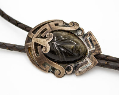 Lot 302 - Old Taxco Sterling “RB” Eagle 3 Mask Bolo | Retro Roadshow ...